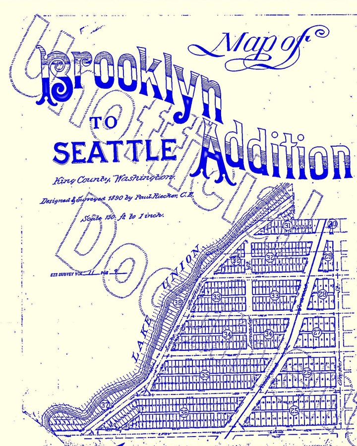 Brooklyn Addition to Seattle plat map of 1890 | Wedgwood in Seattle History