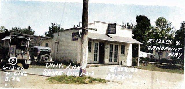 11782 Sand Point Way NE colorized photo of Rovainen Market in 1940 ...