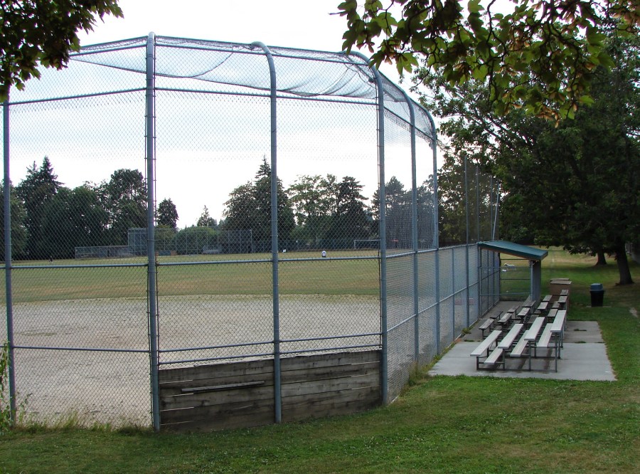 View Ridge Park backstop and benches at northeast corner.12 August 2020 ...
