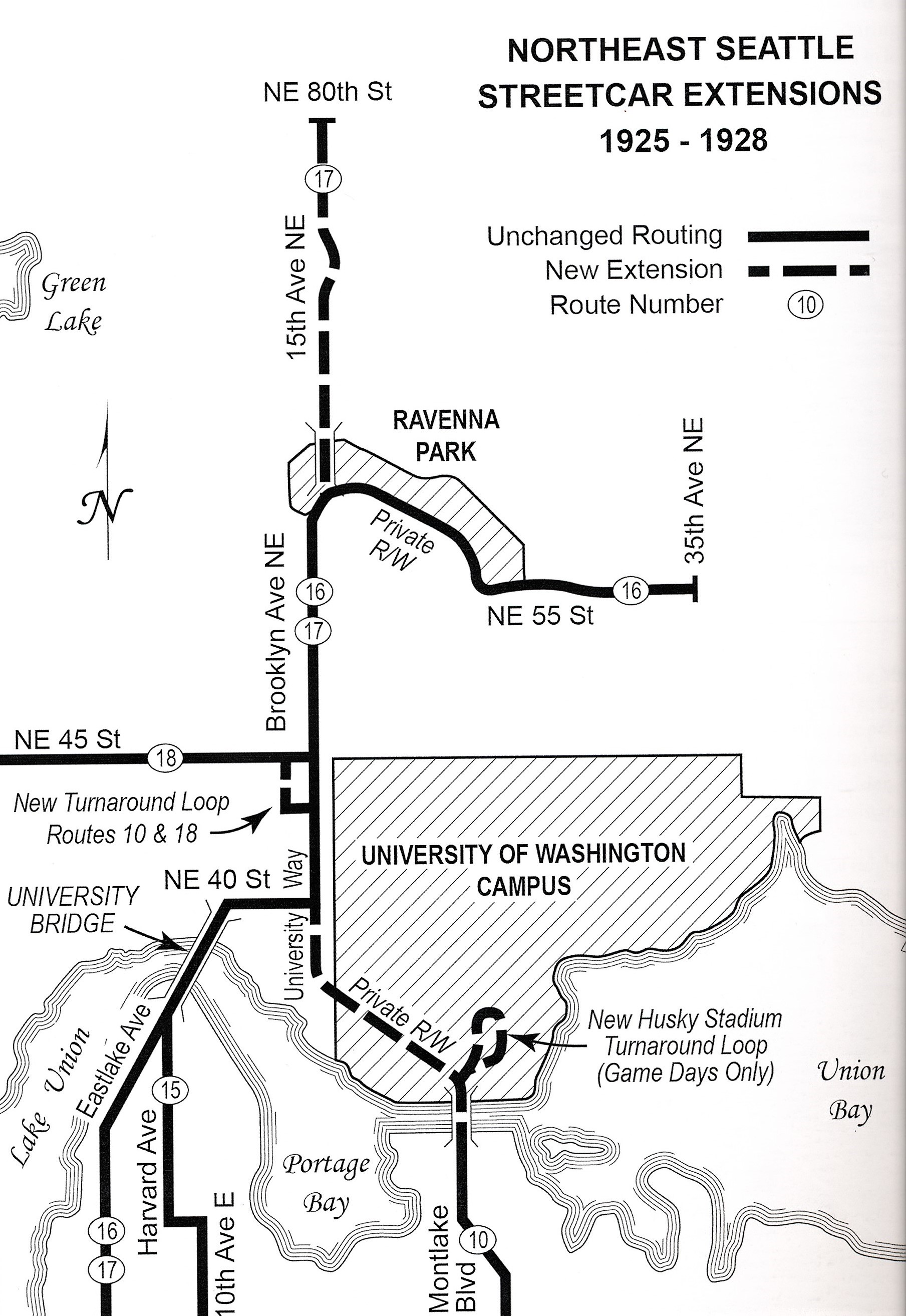 Streetcar routes in 1925 to 1928.Map by Dave Cooley in Seattles ...